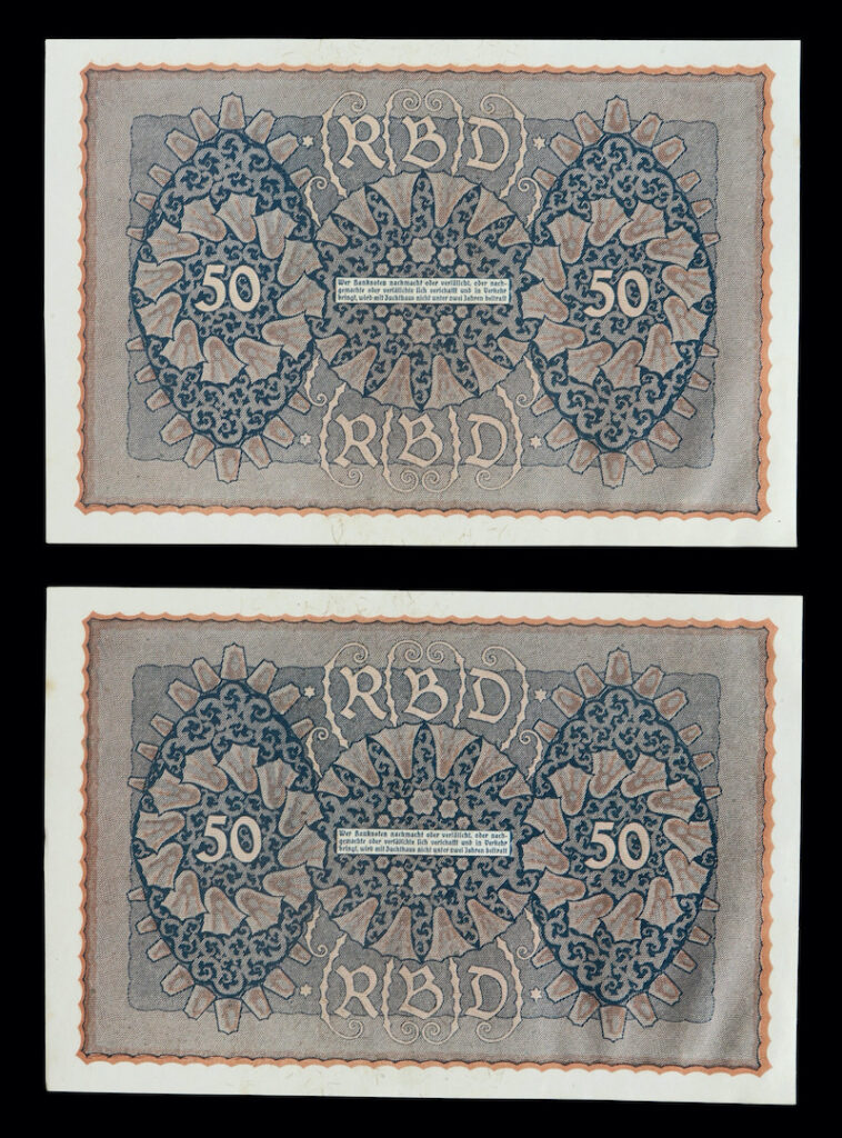 German Imperial Banknotes. Reichsbanknote 50 Marks 1919 ...