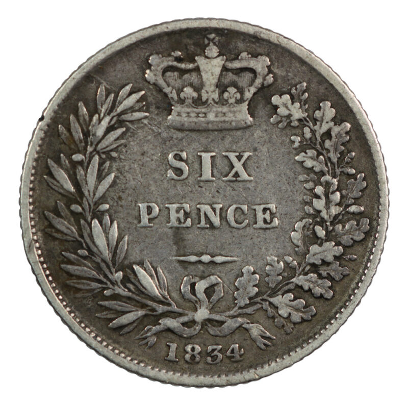 William IV, 1834 Sixpence. Sold. - colonialcollectables buying and selling coins medals ...