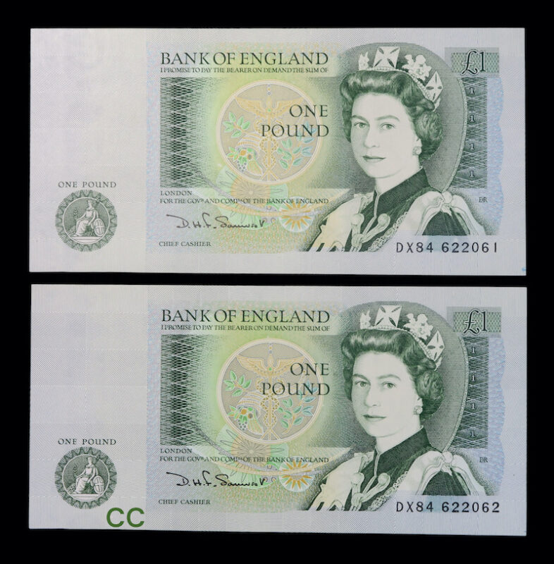 English, One Pound Pair 1981- 84. - colonialcollectables buying and ...