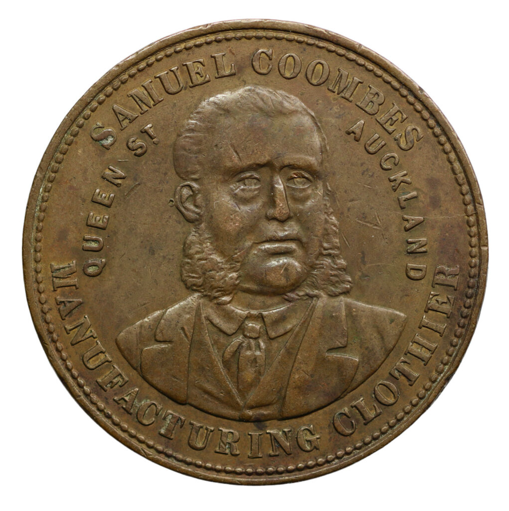 Samuel Coombes, Penny, circa 1870, Auckland merchant ...