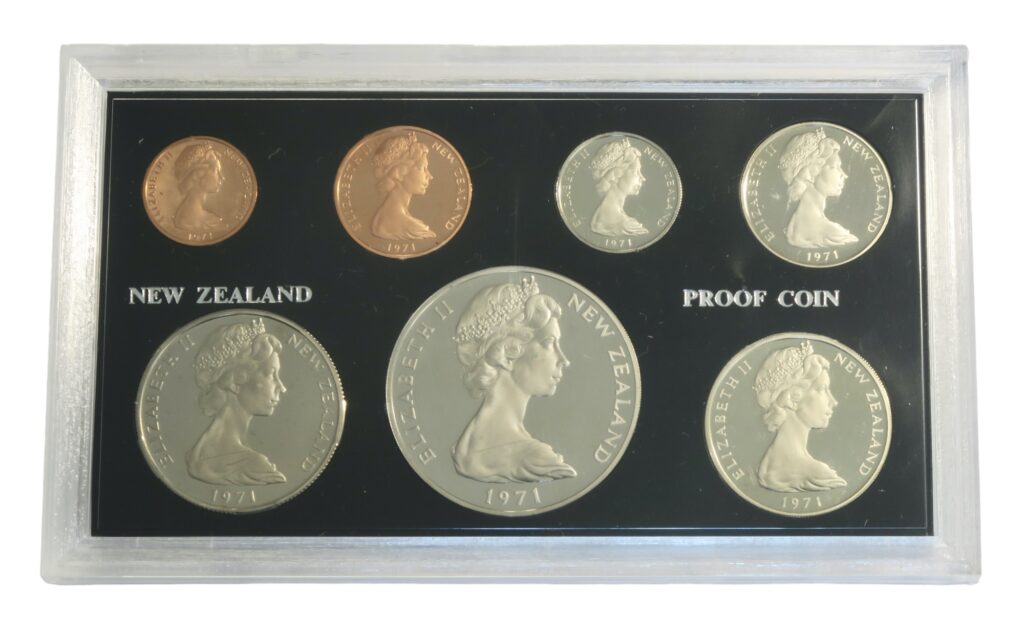 New Zealand 1971 Proof coin set. Sold. - colonialcollectables buying and selling coins medals ...