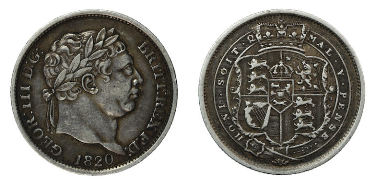 George III, 1820 Shilling. Sold. - colonialcollectables buying and ...