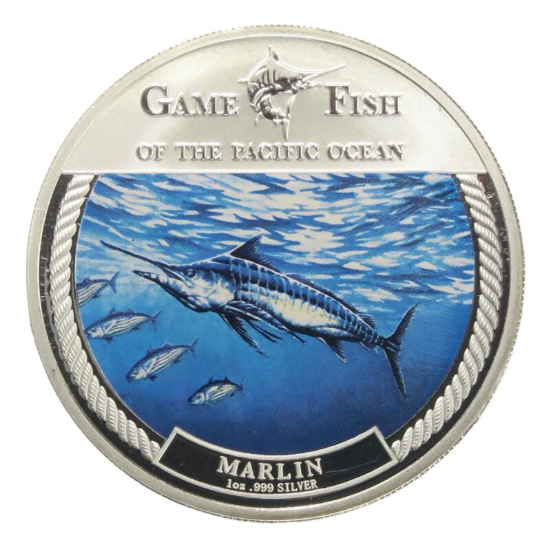 Fiji, Game Fish, Marlin, silver proof coin 2009 - colonialcollectables ...