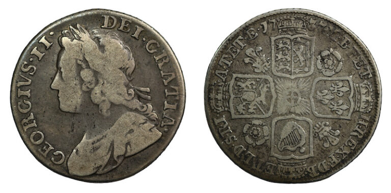 George II, Shilling 1737, Roses & plumes. - colonialcollectables buying ...