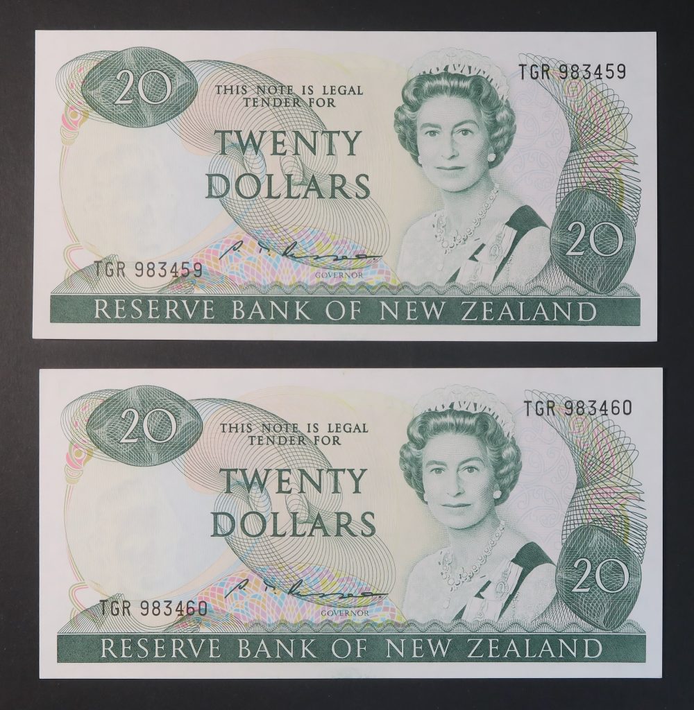 $20 pair, Russell signatures, Unc. - colonialcollectables buying and ...