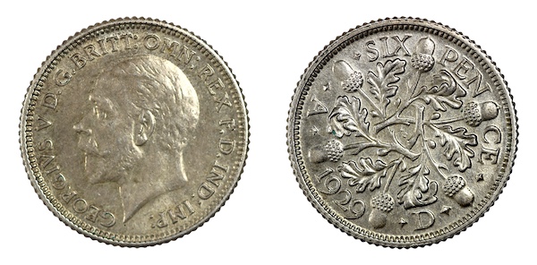 George V, 1929 Sixpence. - colonialcollectables buying and selling ...