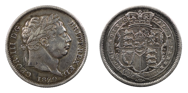 George III, 1820 Shilling. - colonialcollectables buying and selling ...