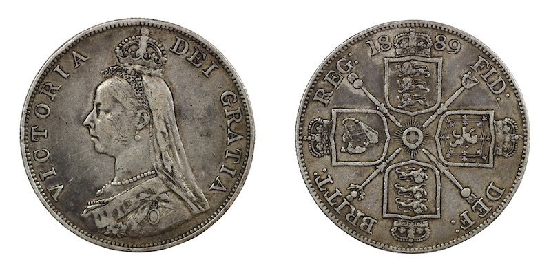 1889 Double Florin, with inverted letter I. - colonialcollectables ...