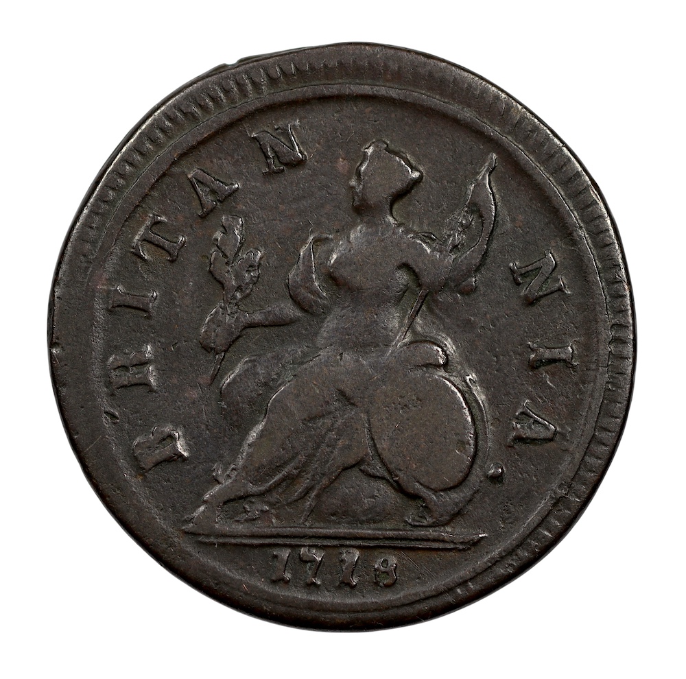 George I, 1718 'Dump Issue' Halfpenny. - colonialcollectables buying ...