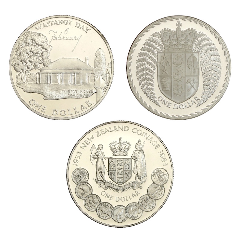 Silver New Zealand Dollars 1977, 79 and 83. - colonialcollectables ...
