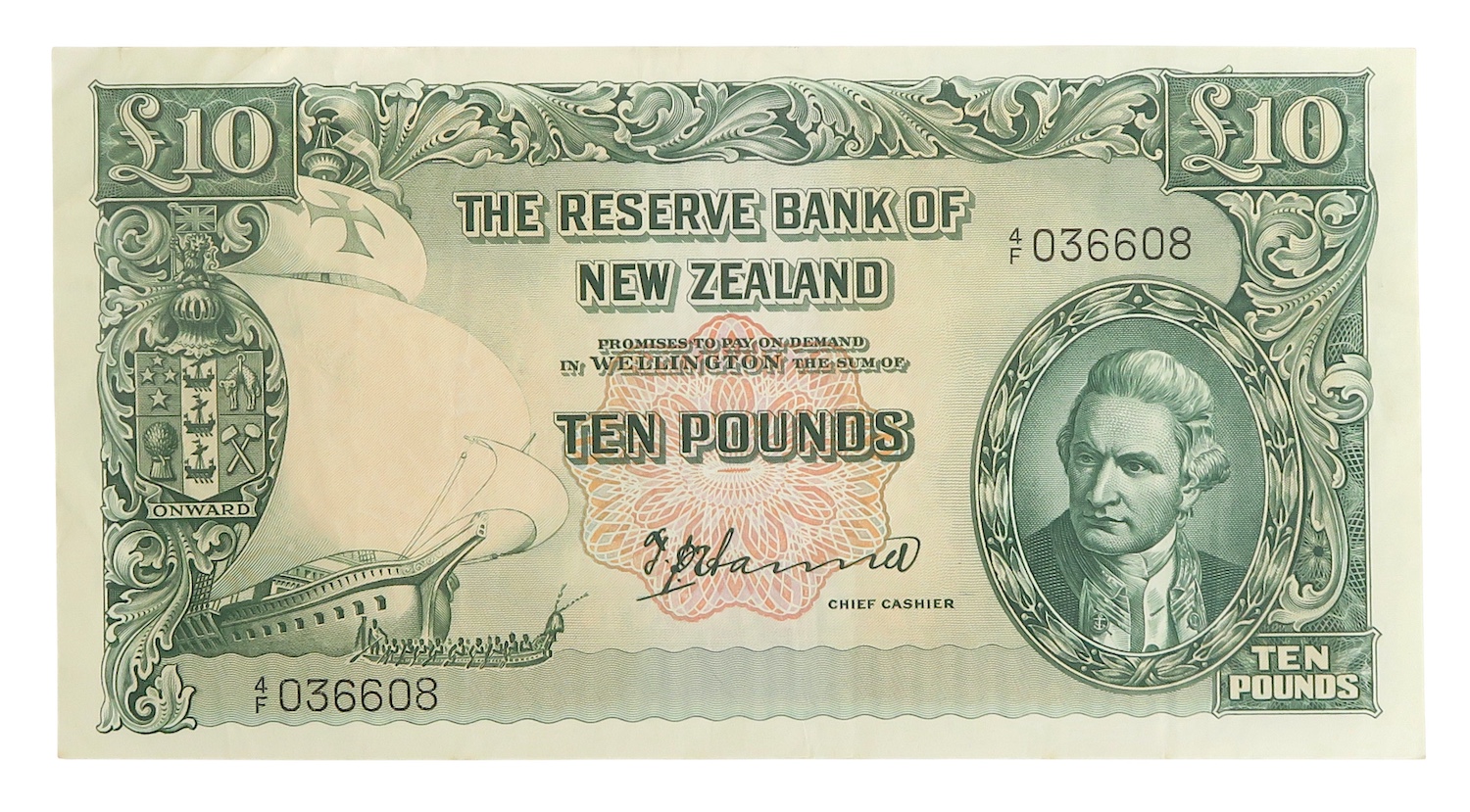 Ten Pounds, Hanna, 4/F Last prefix, scarce note. - colonialcollectables ...