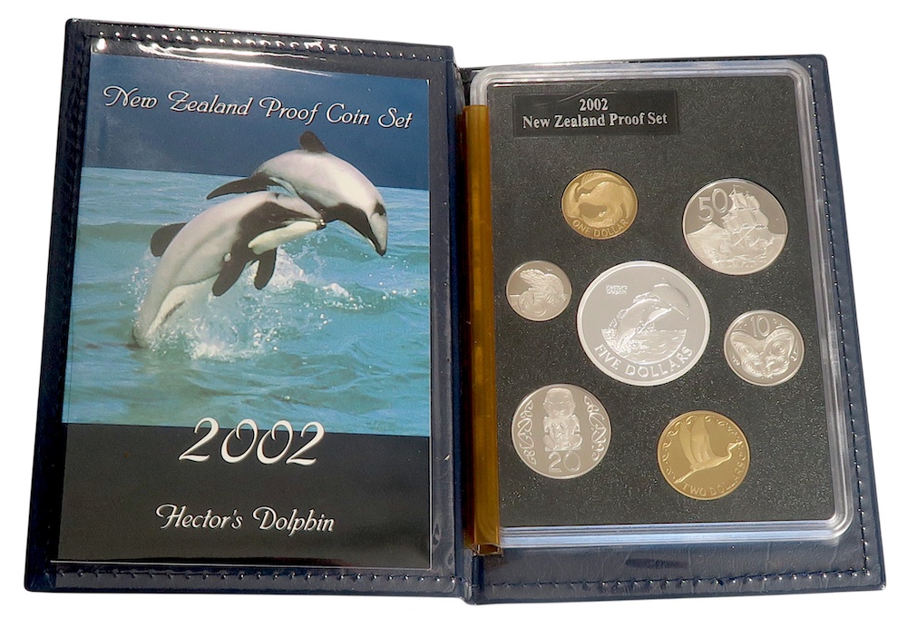 Hector's Dolphin 2002 Proof coin set. - colonialcollectables buying and ...